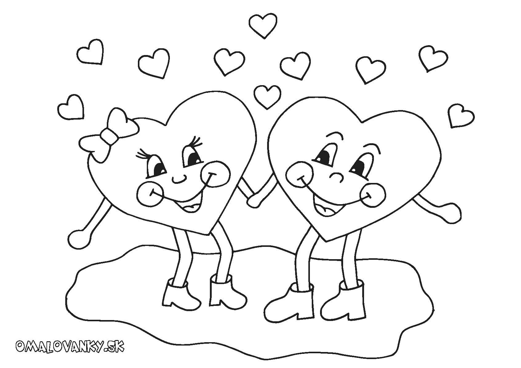 Valentýnské omalovánky - Předškoláci - omalovánky, pracovní listy ...